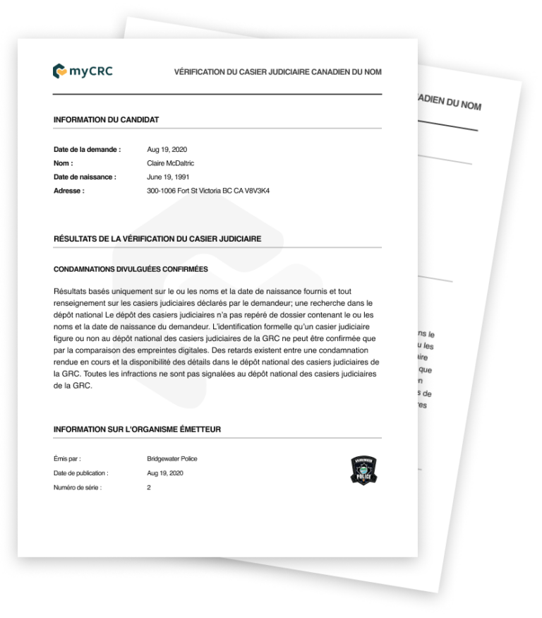 Vérifications de casier judiciaire n°1 au Canada | obtenez votre ...